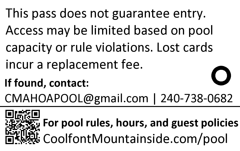 Community Pool – Coolfont Mountainside Association